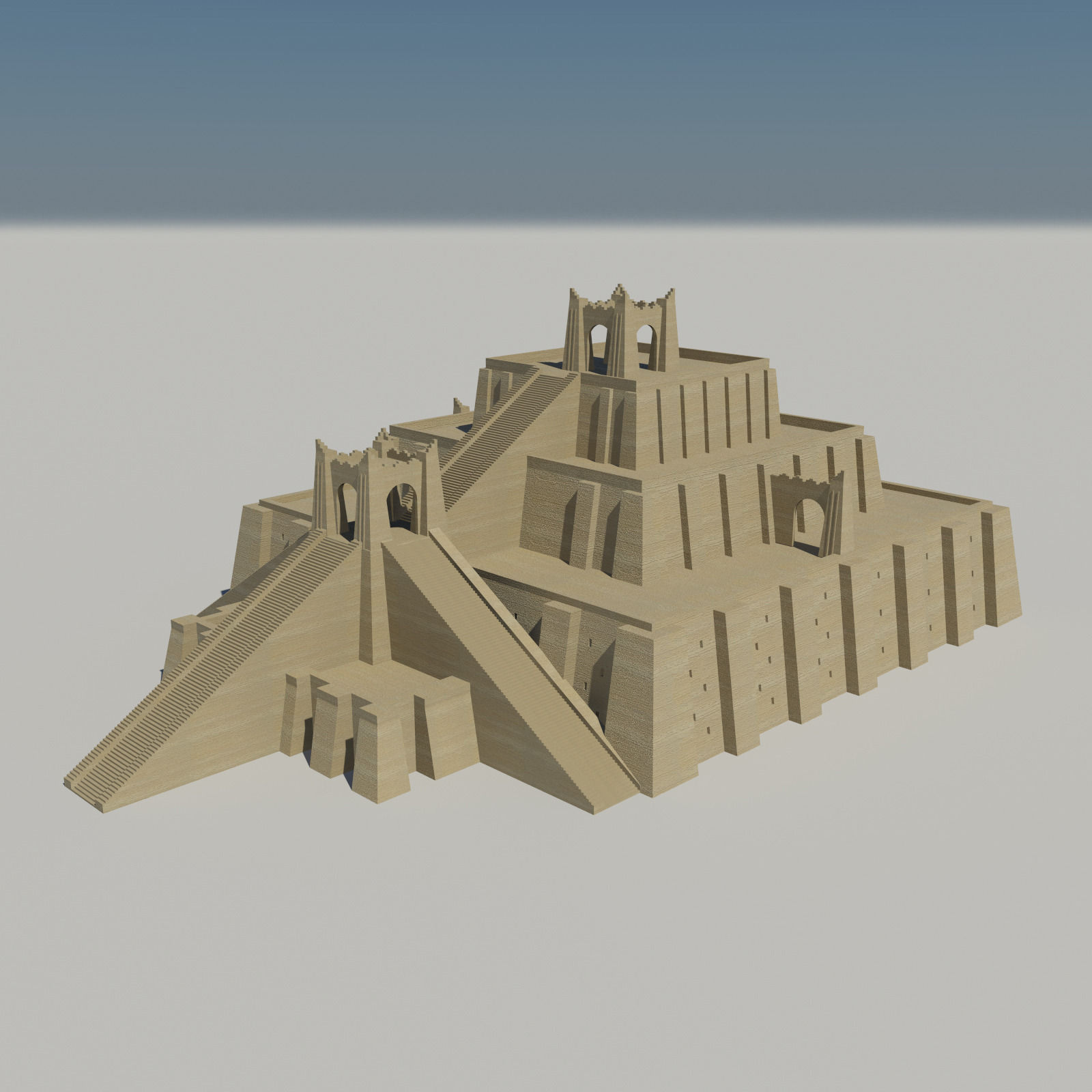 Ziggurat Big 3D Model MAX OBJ 3DS FBX MTL | CGTrader.com