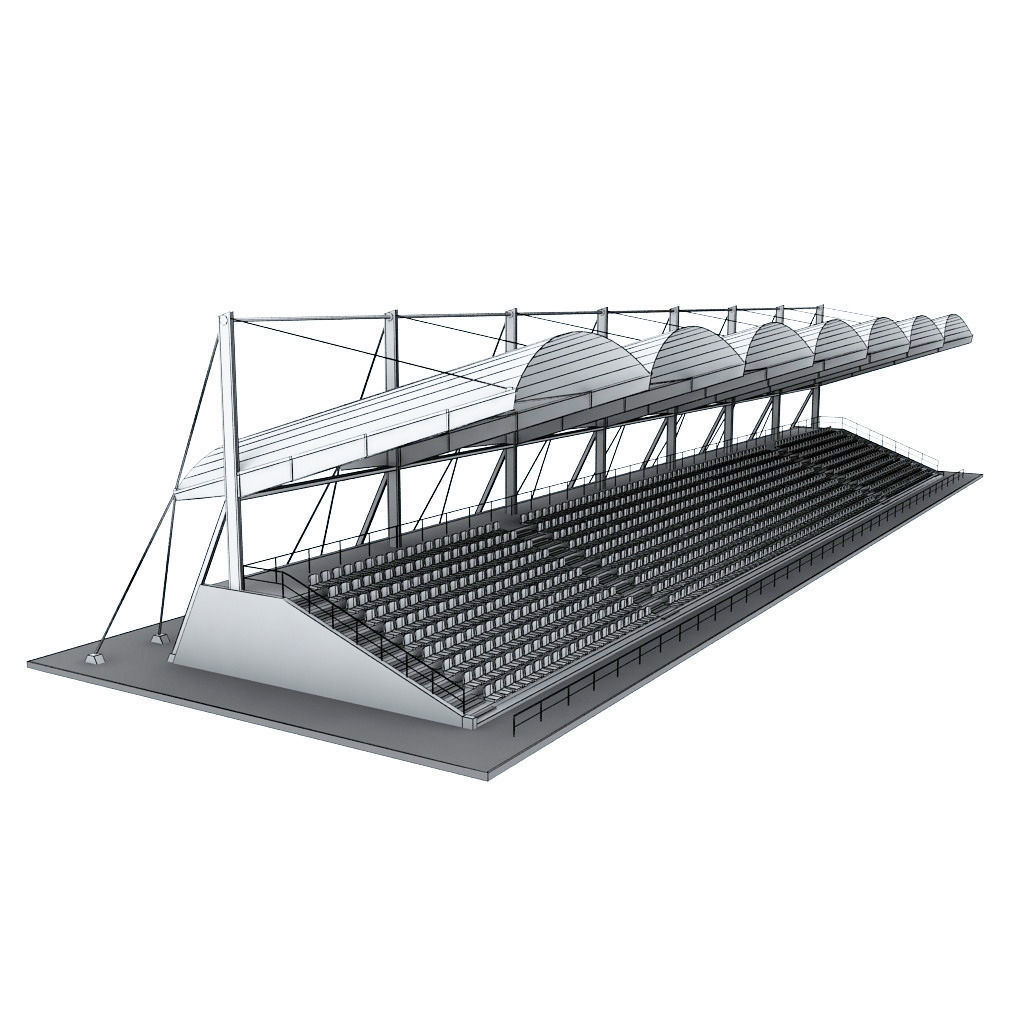 Stadium Seating Tribune Canopy 3D model | CGTrader