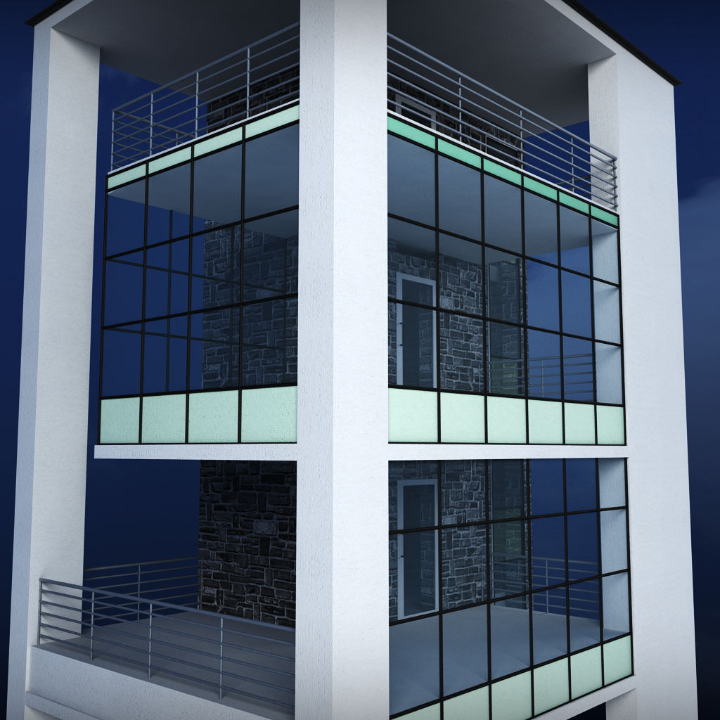 Glass tower city building 3D model | CGTrader