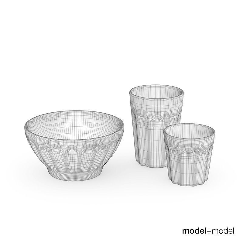 Ceramic bowls and cups 3D model | CGTrader