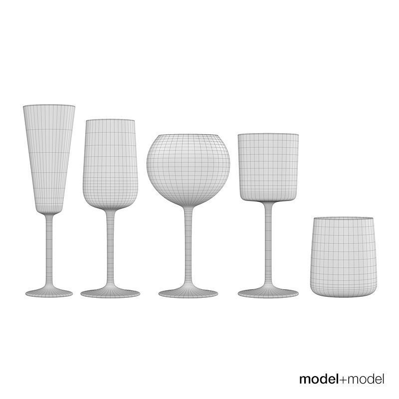 Glassware set 3D model | CGTrader