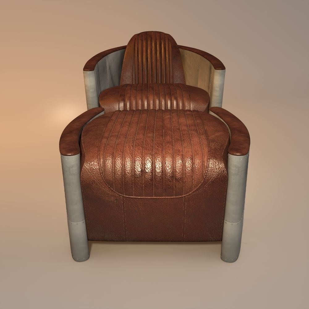 aviator chair and ottoman 3D model | CGTrader