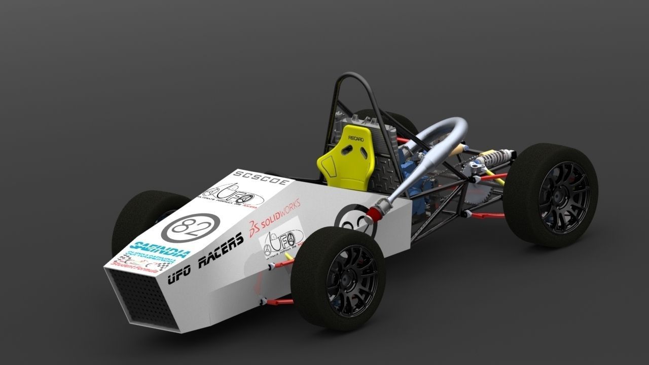 Formula Student India Race Car - Max Optimized 3D model | CGTrader