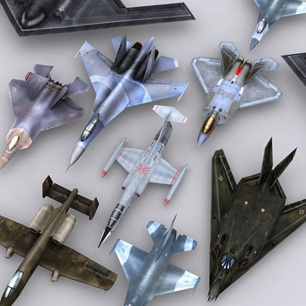 3D model Modern military aircrafts pack VR / AR / low-poly | CGTrader