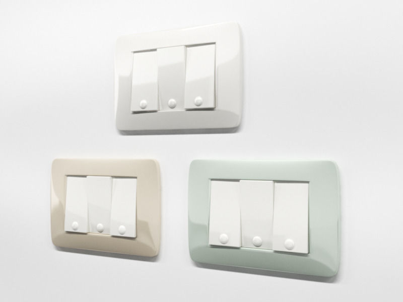 Switches three light on wall 3D model | CGTrader