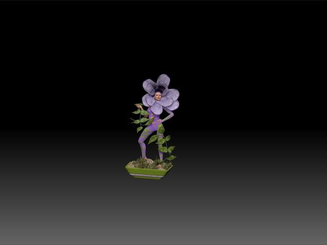 Violet Flower 3D Model 3D printable .stl - CGTrader.com