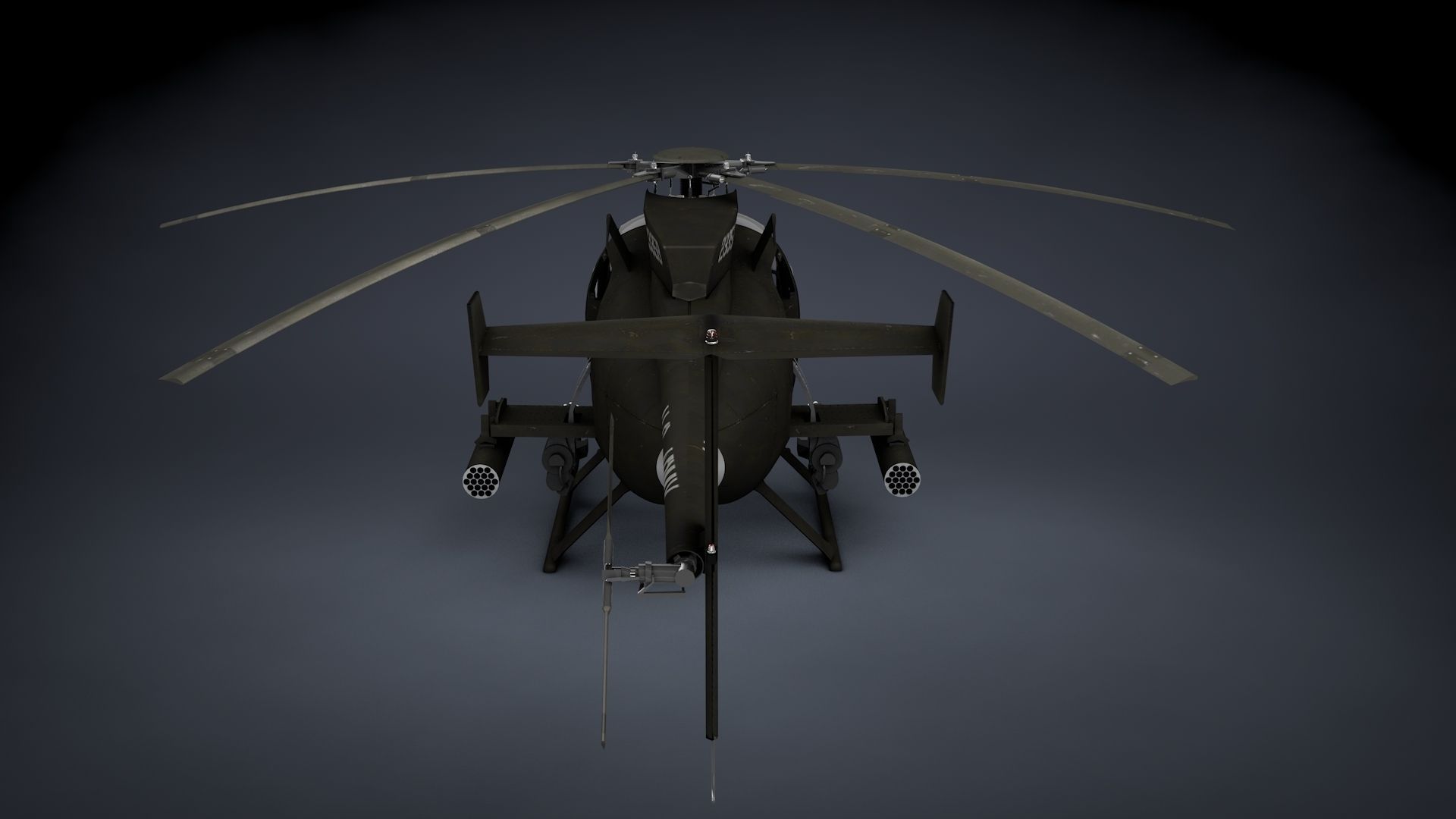MH-6 Little Bird Gunship 3D Model .max .obj .3ds .fbx .c4d .skp ...