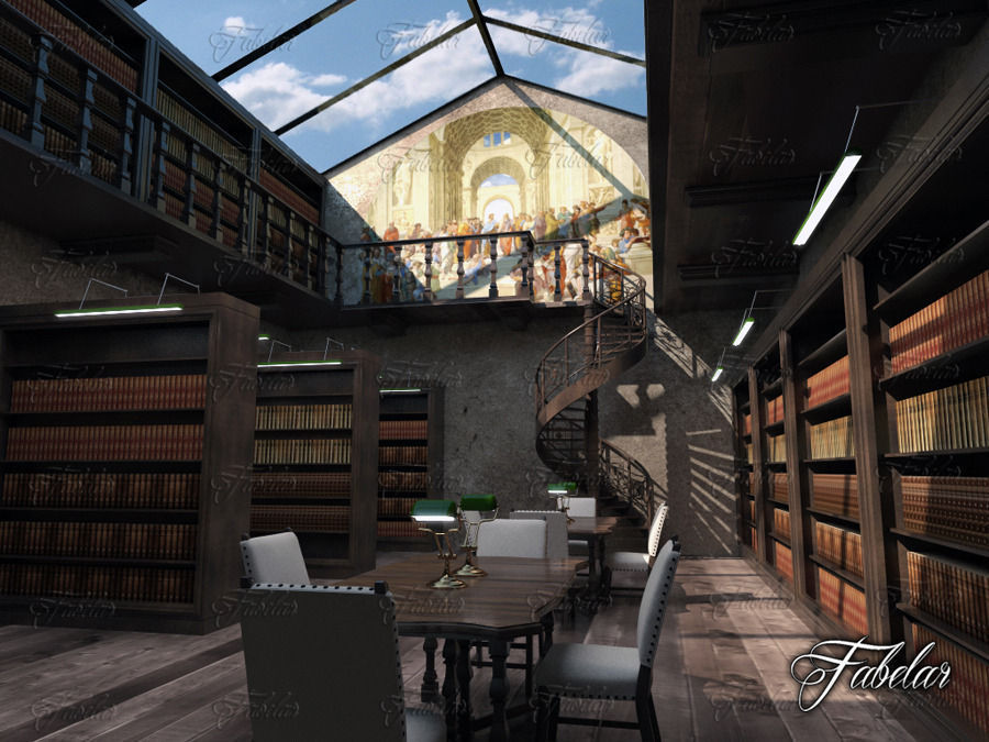 Library 01 3D Model .max .obj .3ds .fbx .c4d .dae - CGTrader.com