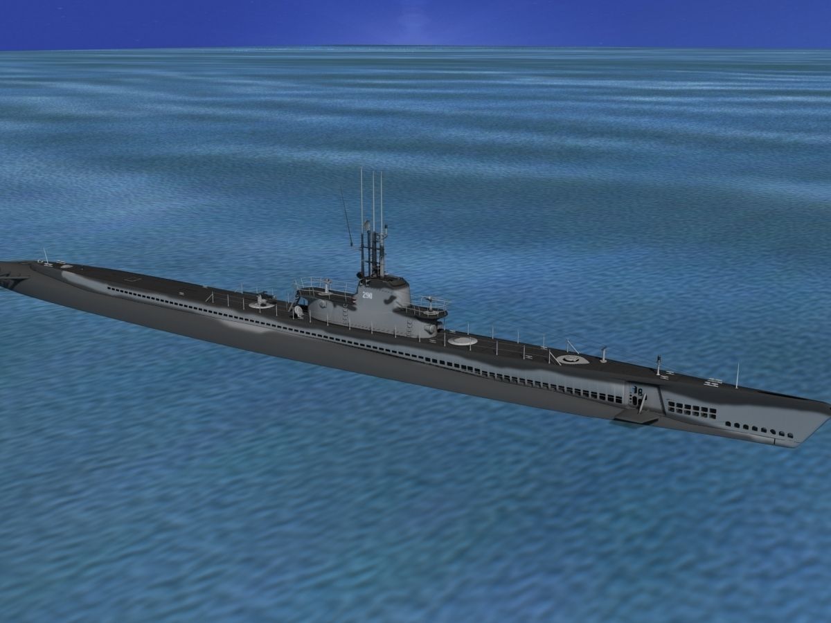 Balao Class Submarine SS290 USS Cisco VHP 3D model rigged | CGTrader