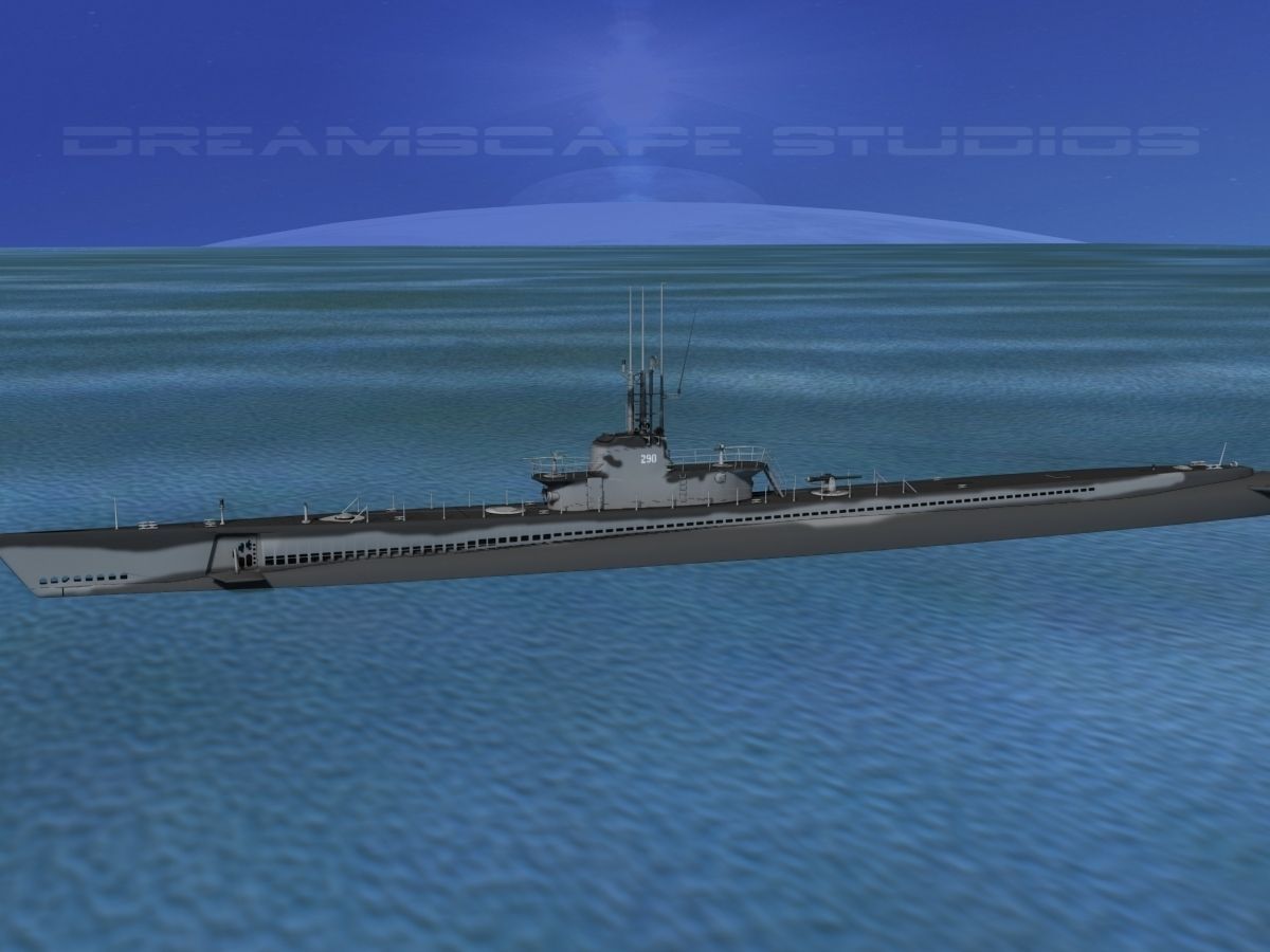 Balao Class Submarine SS290 USS Cisco VHP 3D model rigged | CGTrader