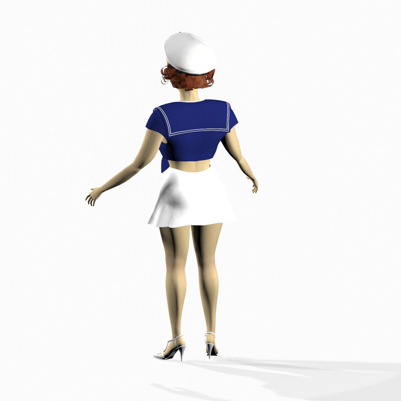 Pin Up Girl 3d Model Game Ready Max