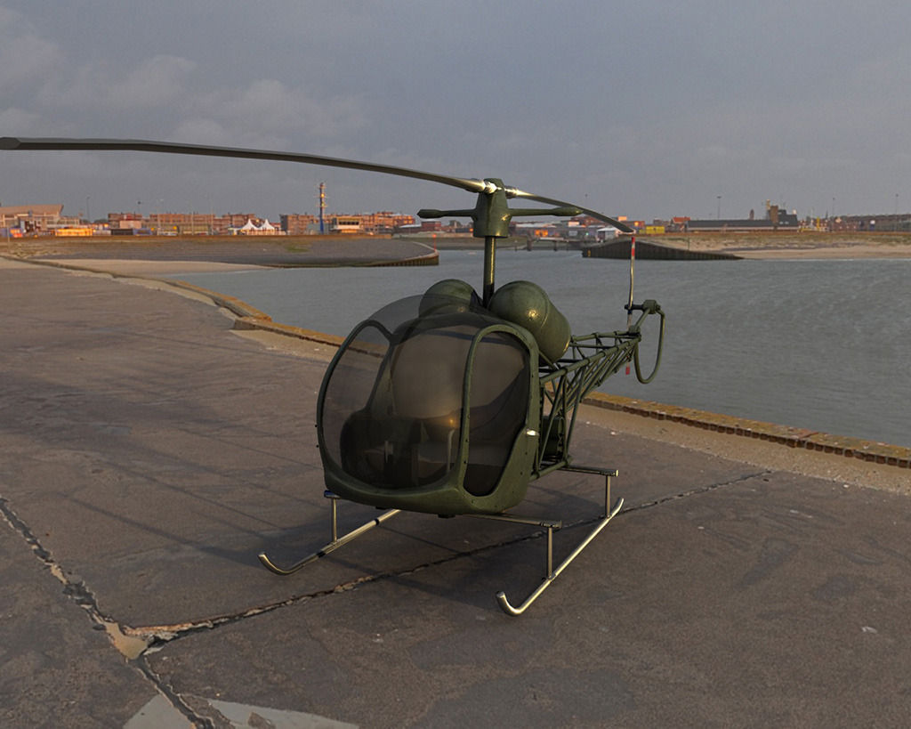 Bell 47 Helicopter 3D Model - CGTrader.com