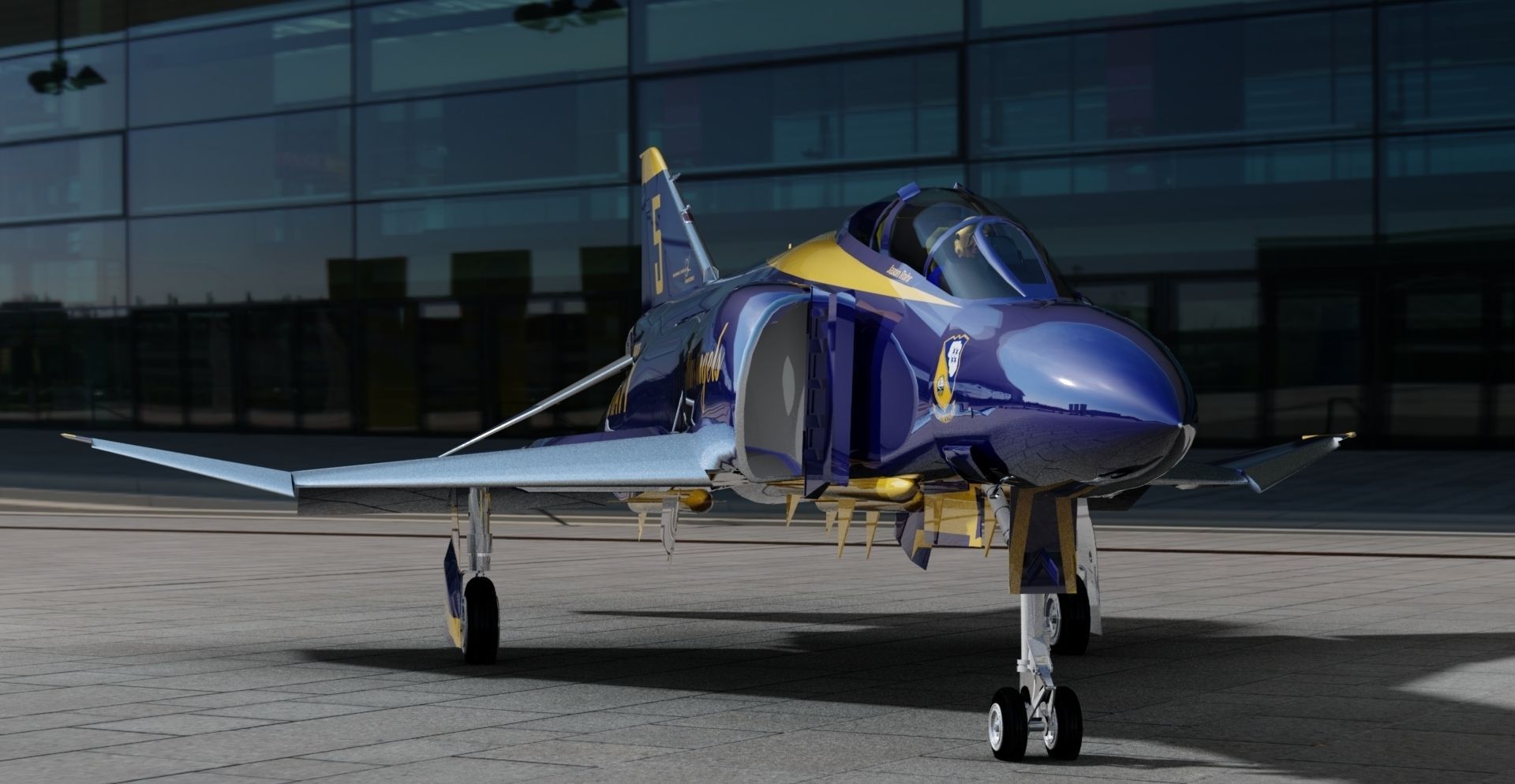 F-4J Phantom II Blue Angels 3D Model .max .obj .3ds .fbx .c4d .skp ...