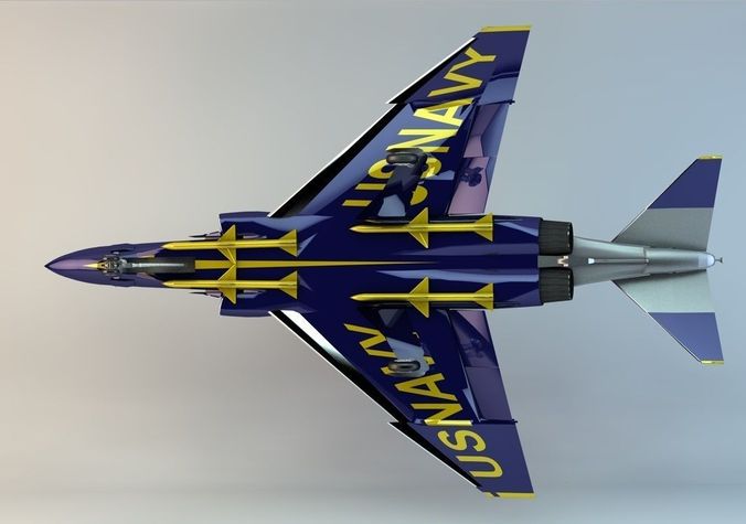 F-4J Phantom II Blue Angels 3D Model .max .obj .3ds .fbx .c4d .skp ...