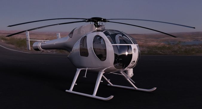 MD-500 Model 369D NOTAR Helicopter 3D Model MAX OBJ 3DS FBX C4D SKP ...