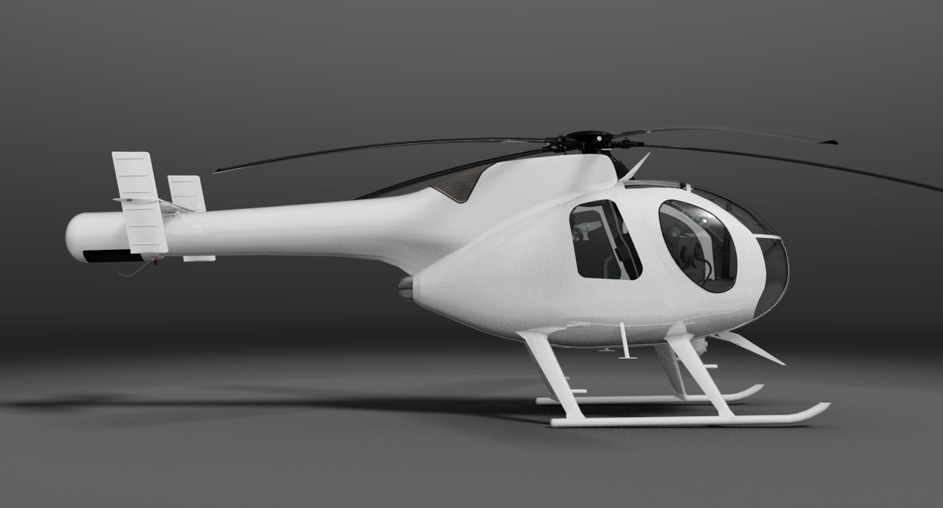 MD-500 Model 369D NOTAR Helicopter 3D Model MAX OBJ 3DS FBX C4D SKP ...