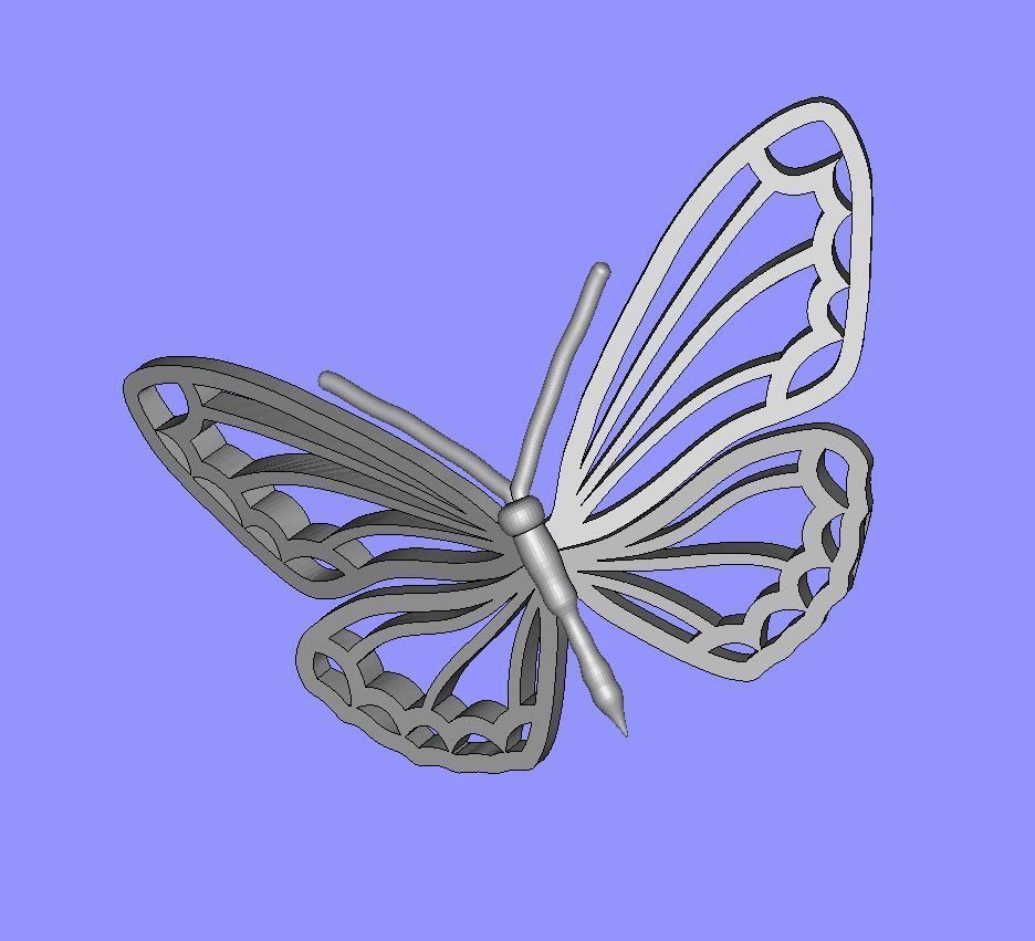 Butterfly - silver 3D model 3D printable | CGTrader