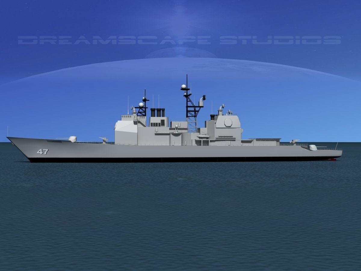 Ticonderoga Class Cruiser CG47 USS Ticonderoga 3D model rigged | CGTrader