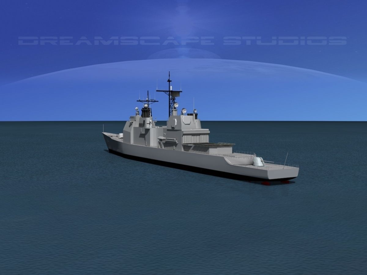 Ticonderoga Class Cruiser CG64 USS Gettysburg 3D model rigged | CGTrader