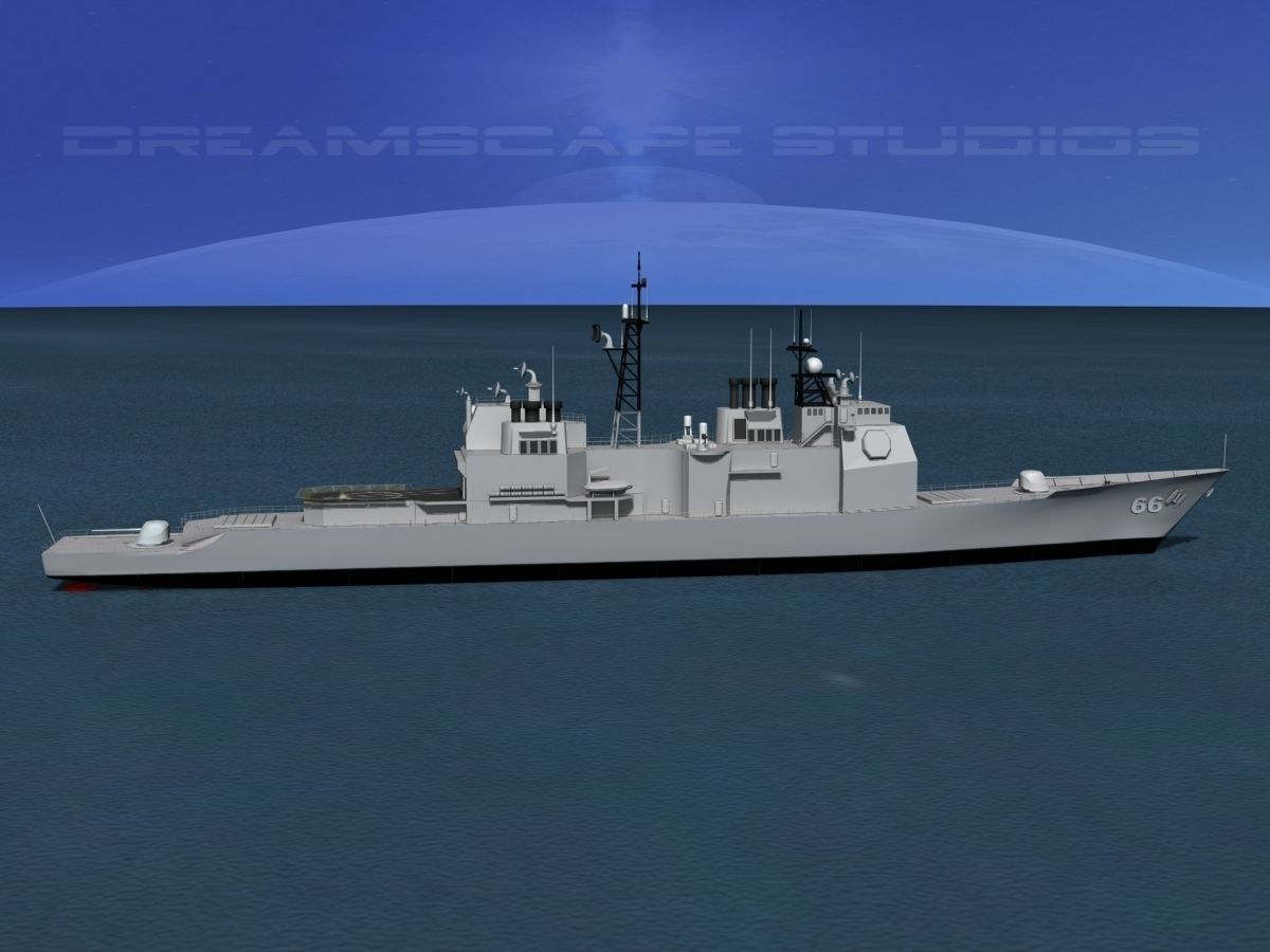 Ticonderoga Class Cruiser CG66 USS Hue City 3D model rigged | CGTrader