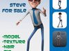 Steve cartoon character with glasses and tie 3D model rigged | CGTrader