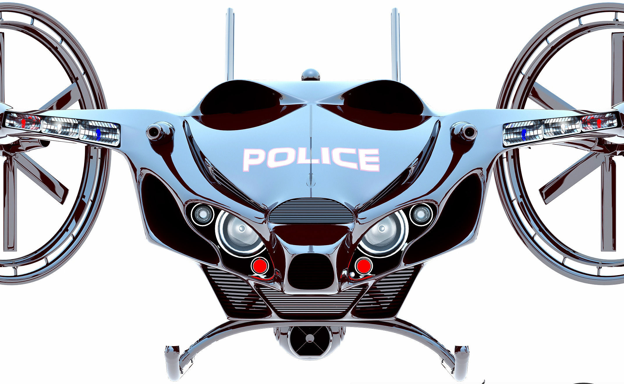 3D model Polic robot Fly mouse drone VR / AR / low-poly rigged animated ...