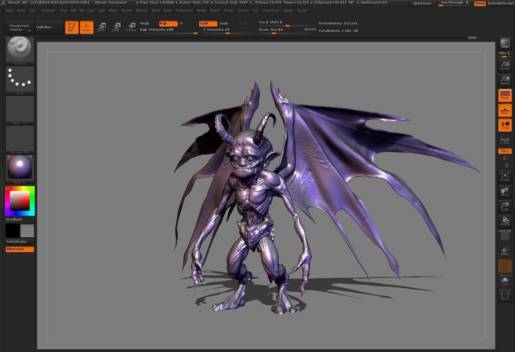 Gargoyle demon with wings 3D model 3D printable | CGTrader