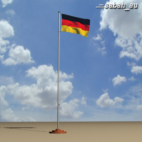 Animated Germany Flag 3D model animated rigged | CGTrader