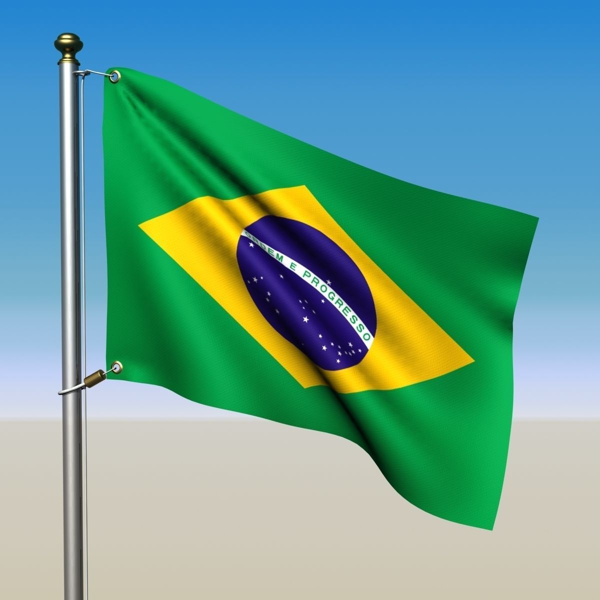 Animated Brazil Flag 3D model animated rigged | CGTrader