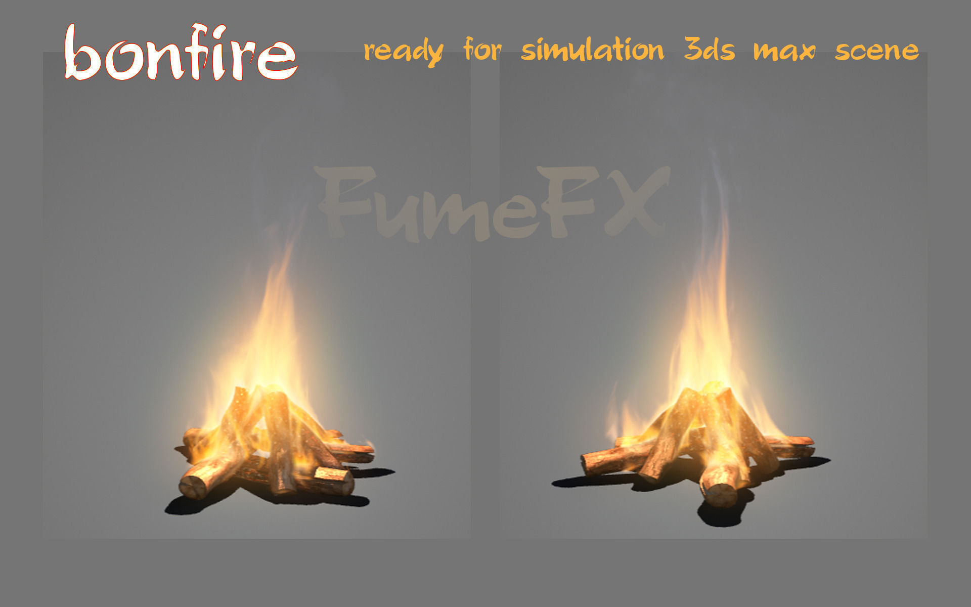 Bonfire ready for simulation fumefx scene 3D model animated | CGTrader