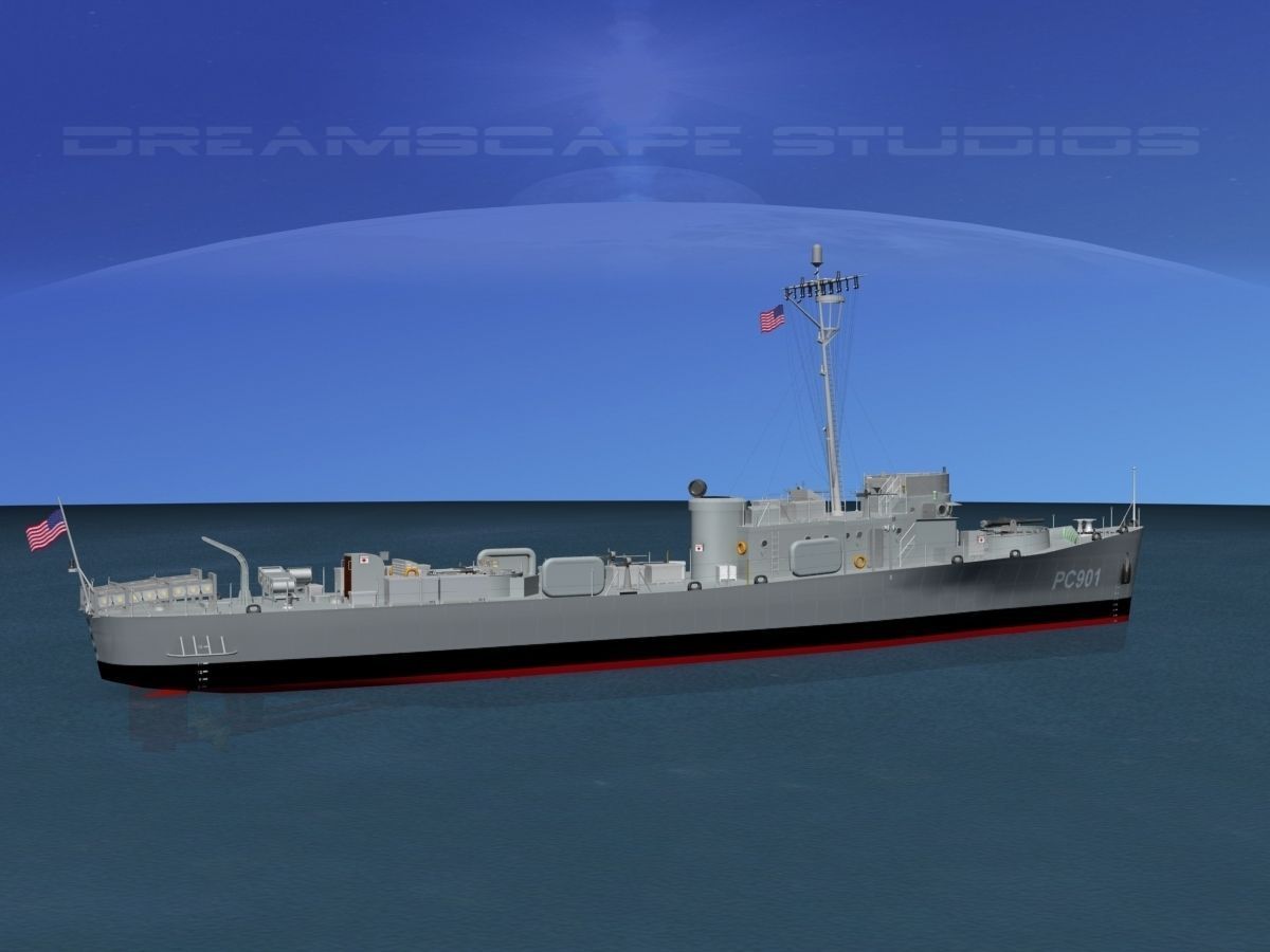 USS PCE-901 Submarine Chaser 3D model rigged | CGTrader