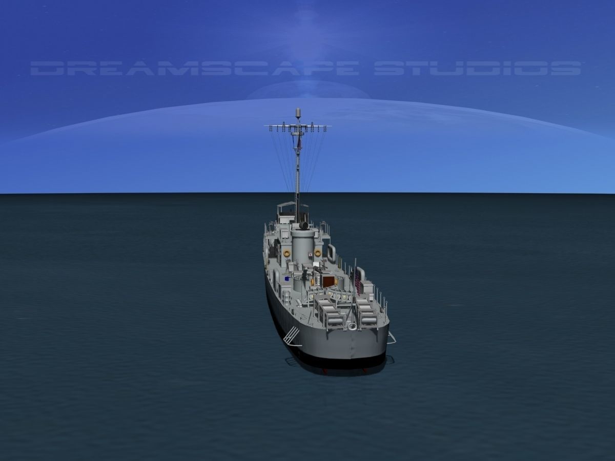 USS PC-1045 Submarine Chaser 3D model rigged | CGTrader