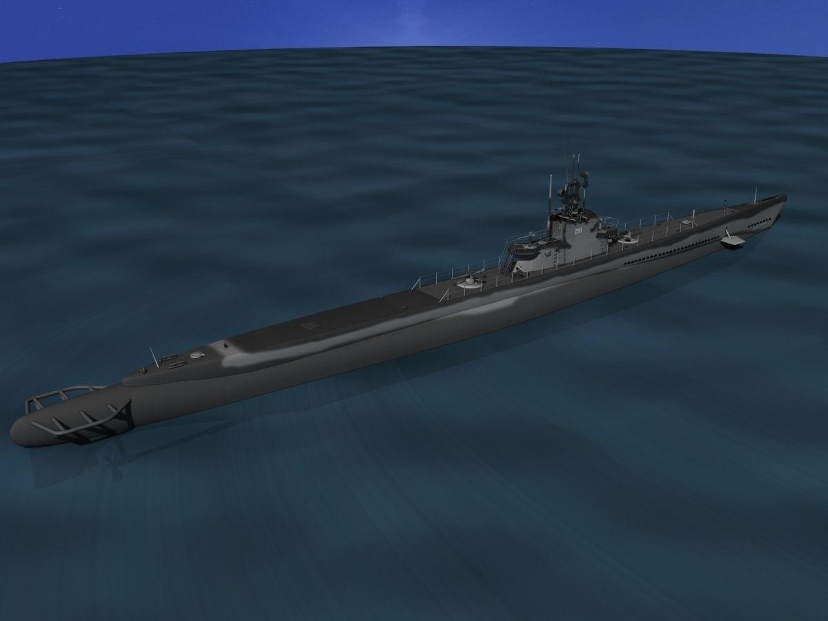 Balao Class Submarine USS Cisco SS290 3D model rigged | CGTrader