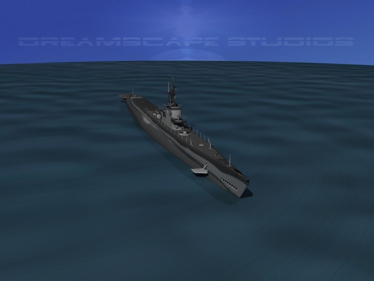 Balao Class Submarine USS Cisco SS290 3D model rigged | CGTrader