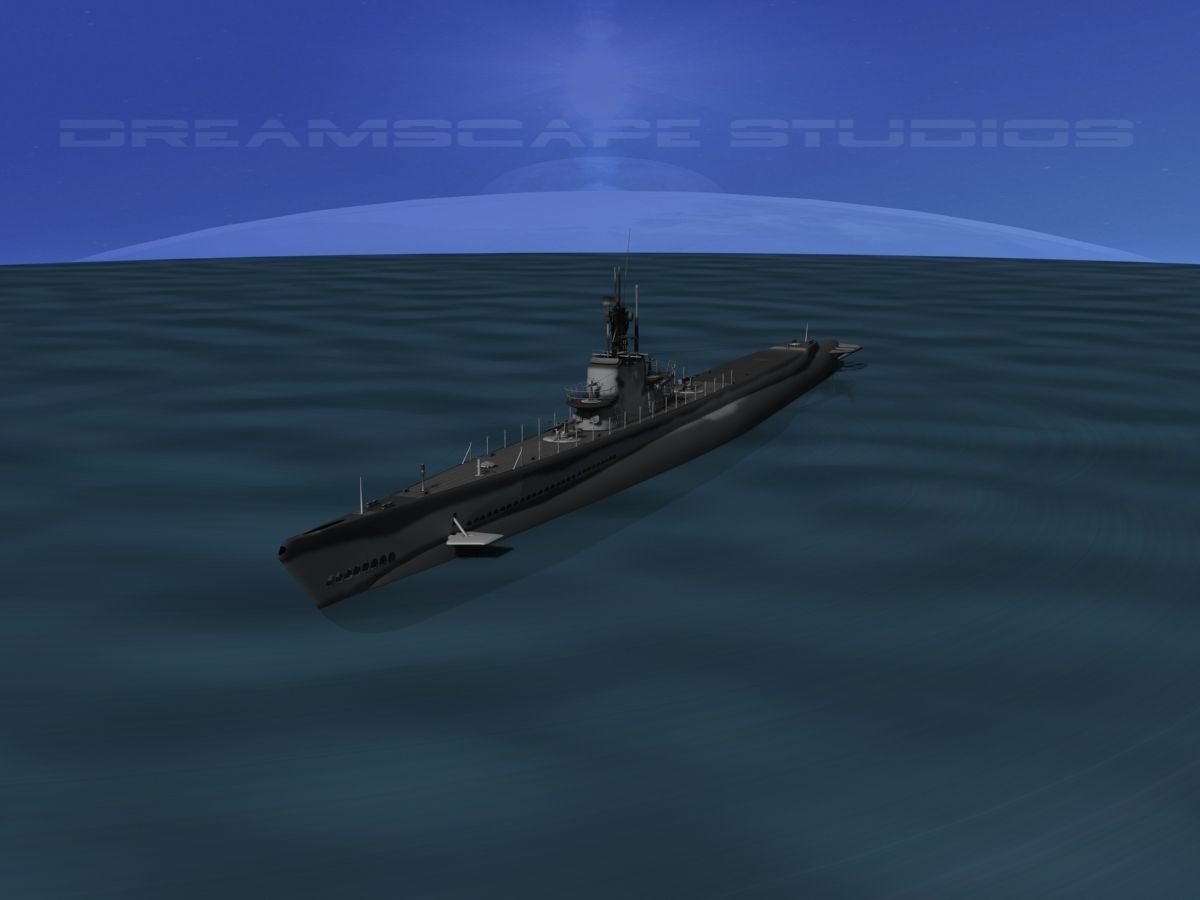 Balao Class Submarine USS Cisco SS290 3D model rigged | CGTrader