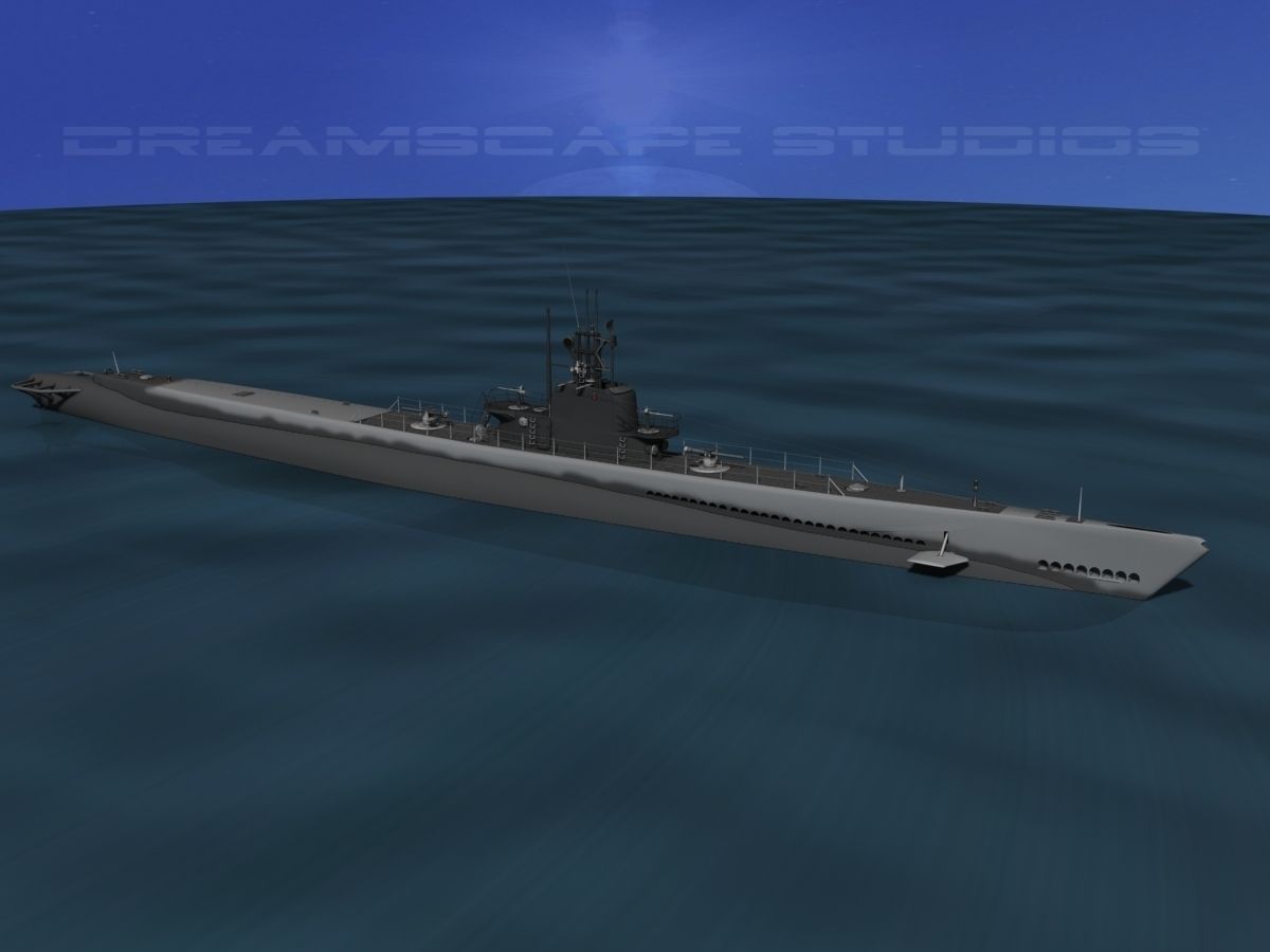 Balao Class Submarine USS Icefish SS343 3D model rigged | CGTrader