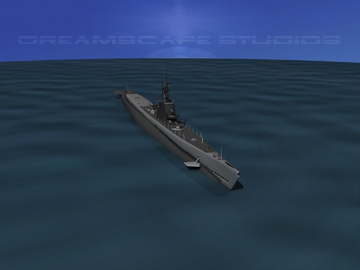 Balao Class Submarine USS Icefish SS343 3D model rigged | CGTrader
