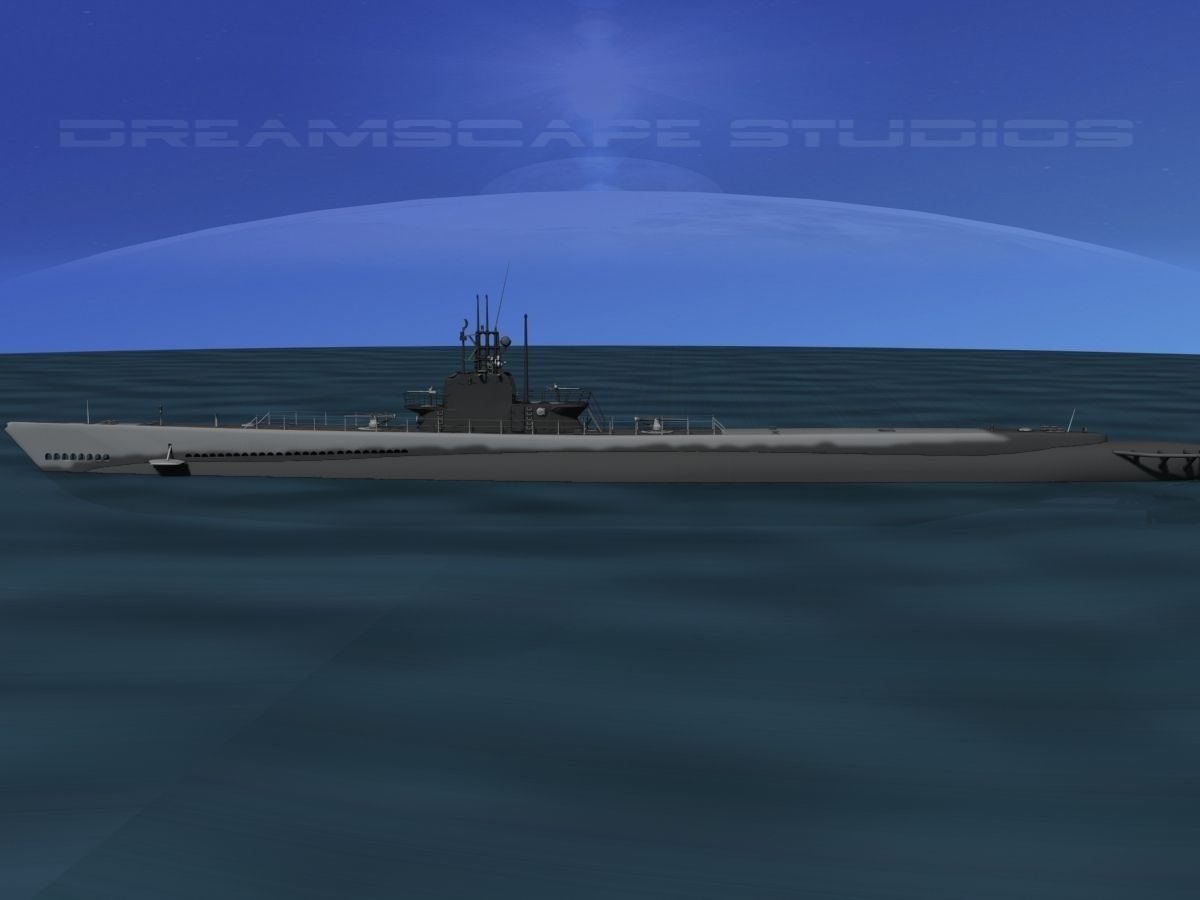 Balao Class Submarine USS Icefish SS343 3D model rigged | CGTrader