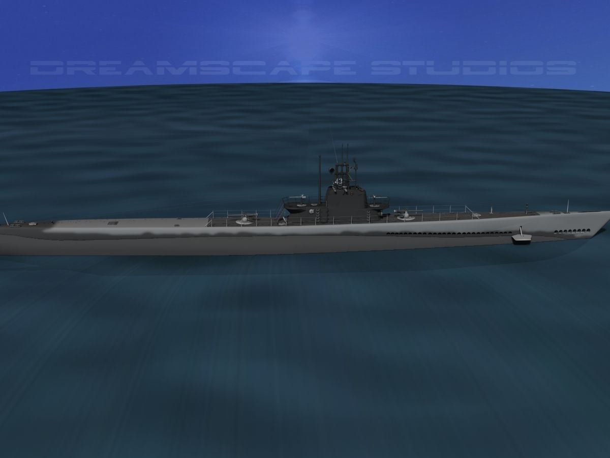 Balao Class Submarine USS Icefish SS343 3D model rigged | CGTrader