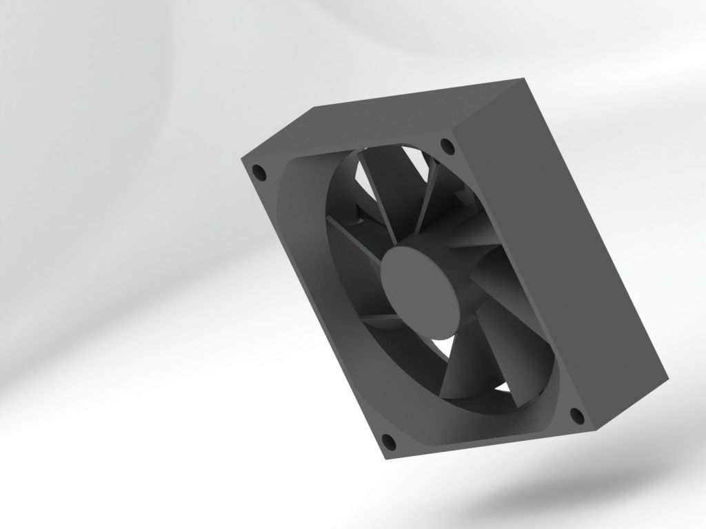 PC Fan 3D Model Game ready .dxf .stl .sldprt .sldasm .slddrw .ige .igs ...