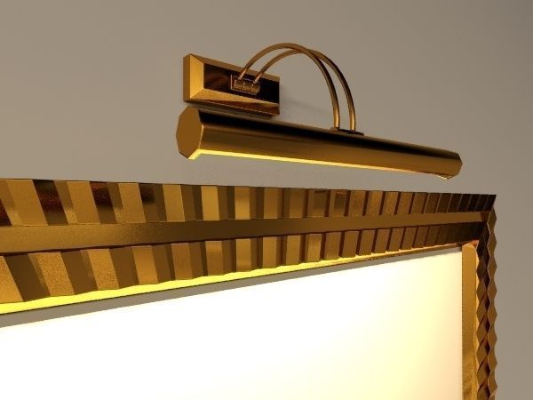 Picture frame with lighting fixture free 3D model | CGTrader