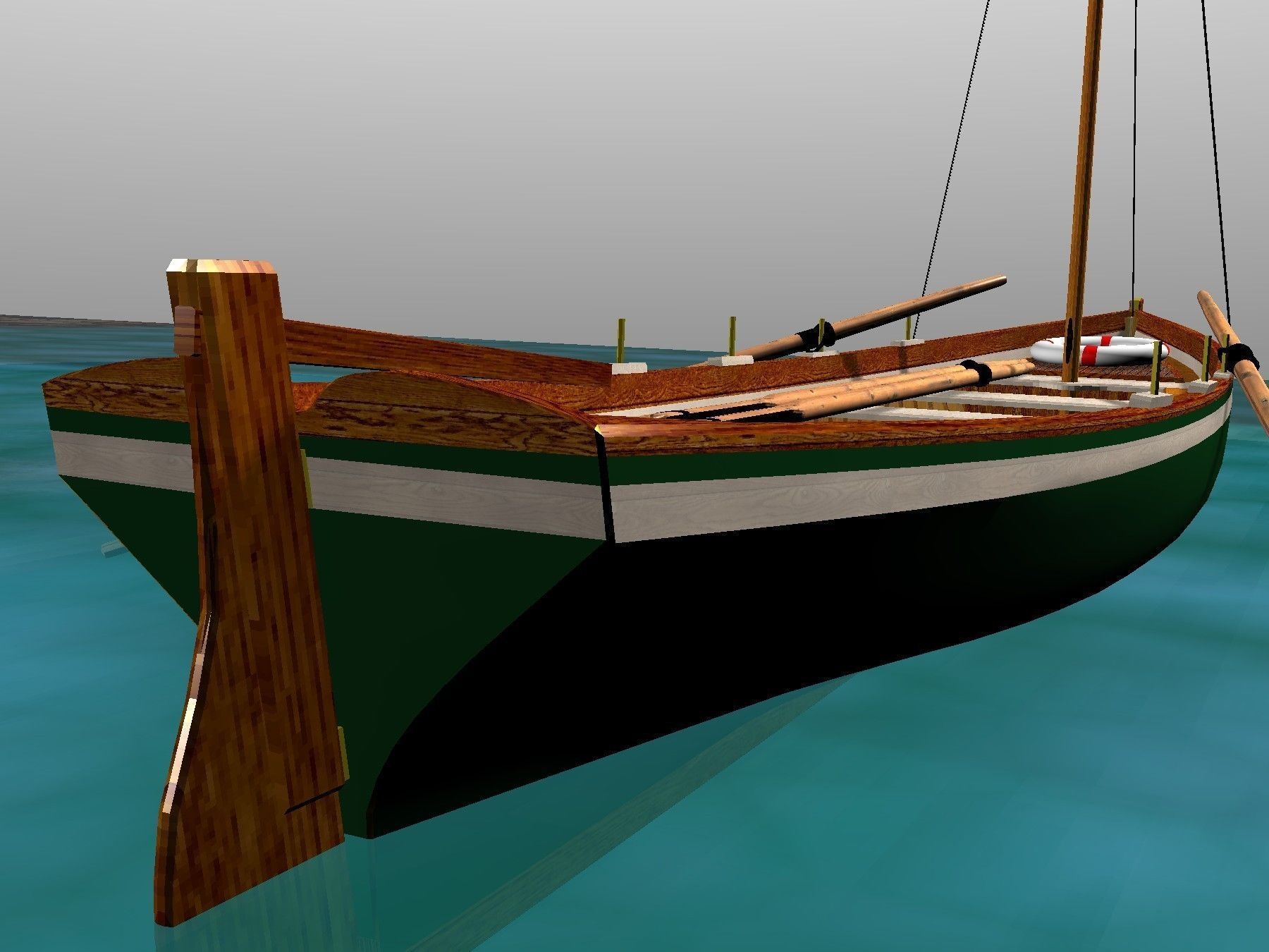 3D model Captain Gig Boat 19th Century VR / AR / low-poly | CGTrader