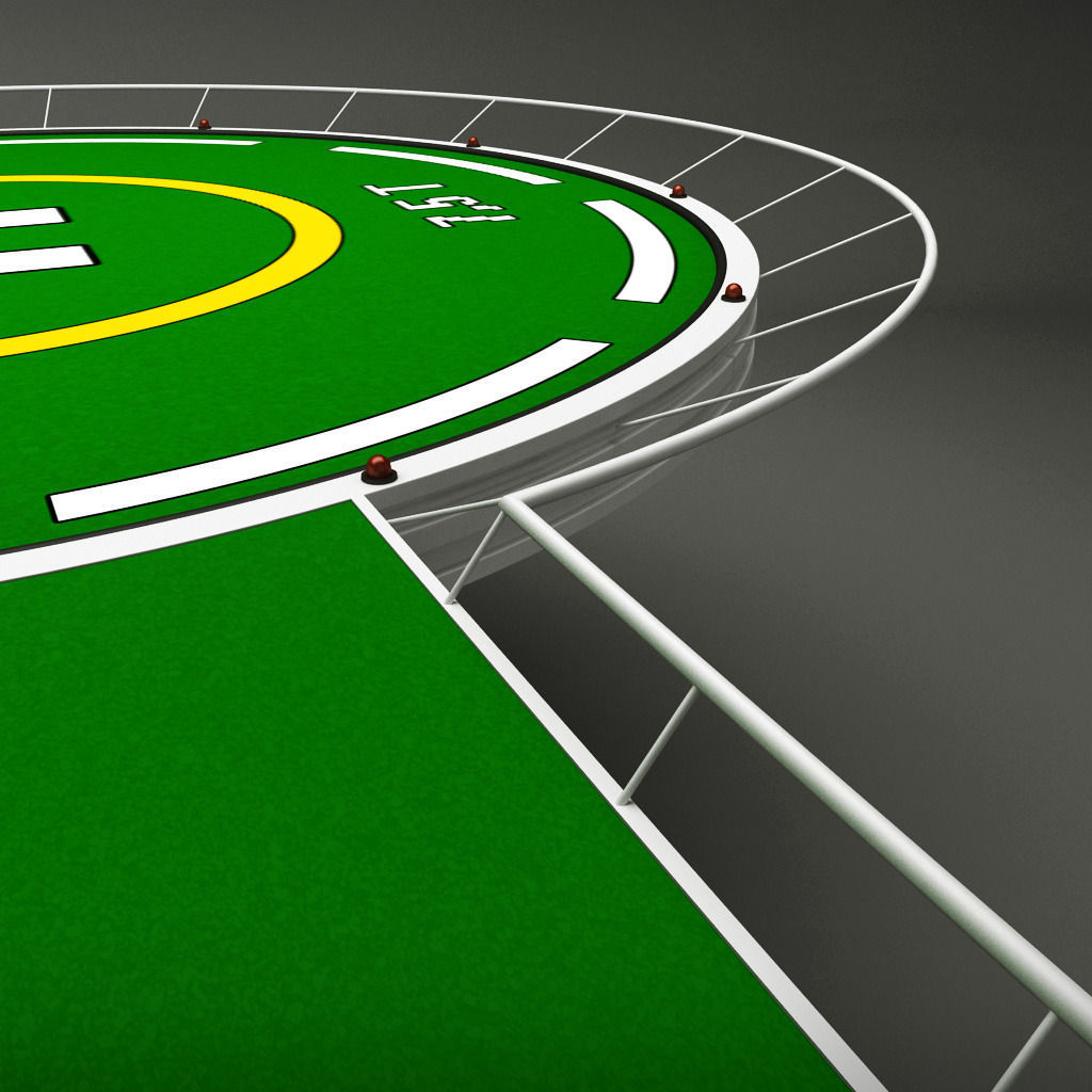 Helipad rounded 3D model | CGTrader