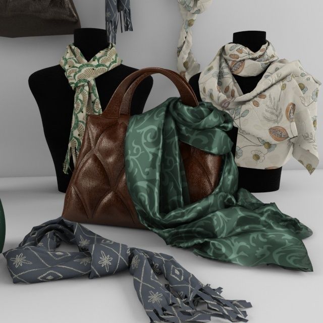 shawls and handbags 3D model | CGTrader