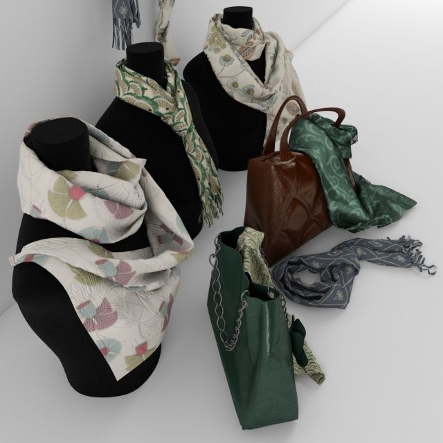 shawls and handbags 3D model | CGTrader