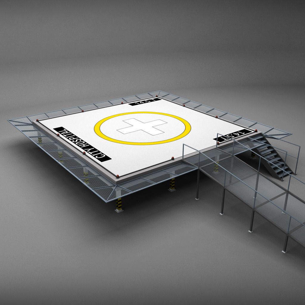 Helipad squared 3D Model MAX OBJ 3DS FBX MTL | CGTrader.com