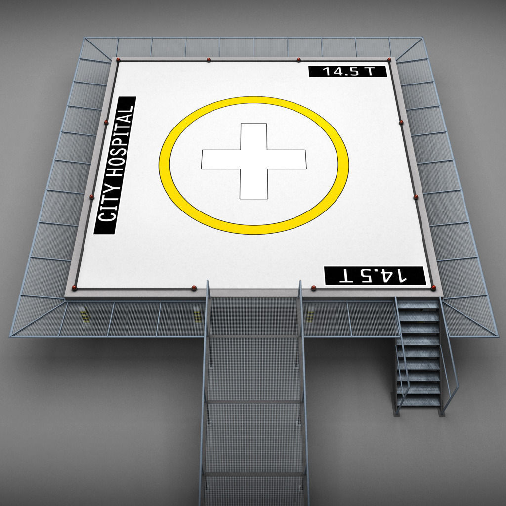 Helipad helicopter pad pack 3D model | CGTrader