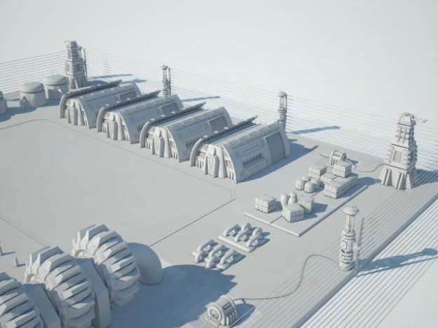 Futuristic sci fi military base 3D model | CGTrader