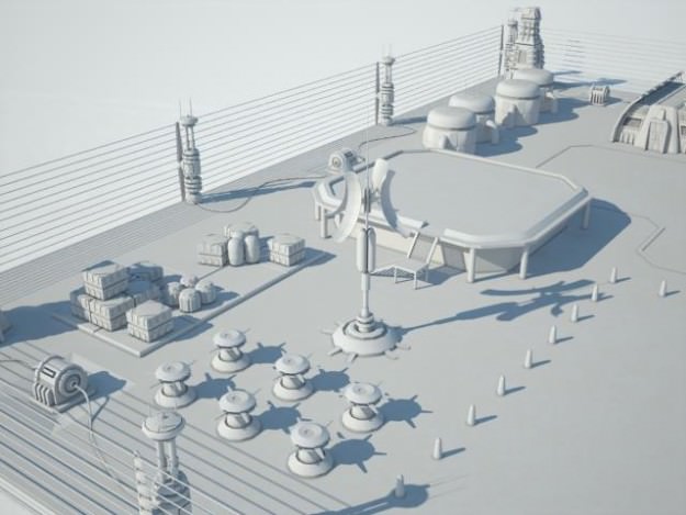 Futuristic sci fi military base 3D model | CGTrader