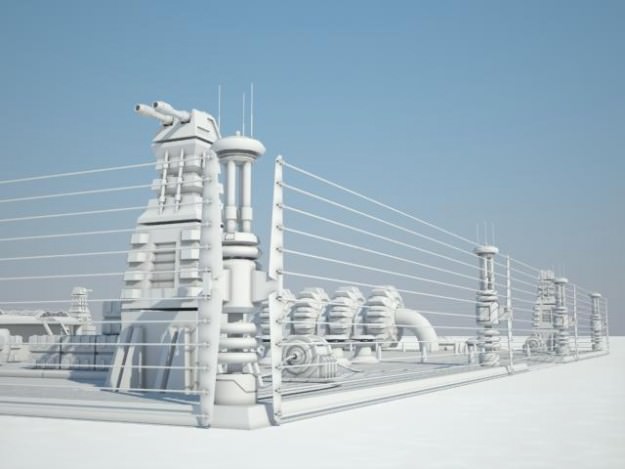 Futuristic sci fi military base 3D model | CGTrader